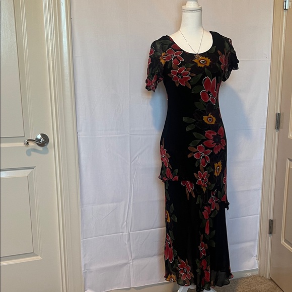 Eva Blue | Dresses | Elegant Floral Maxi Dress | Poshmark